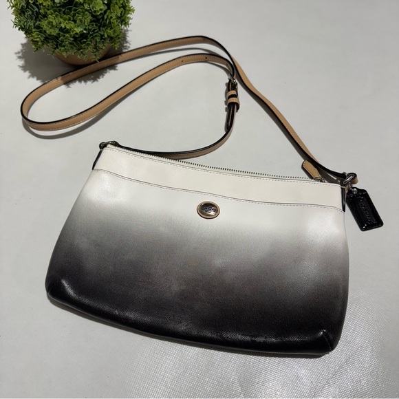 Coach | Bags | Coach Peyton Ombre Black Gray White Crossbody Purse Bag ...